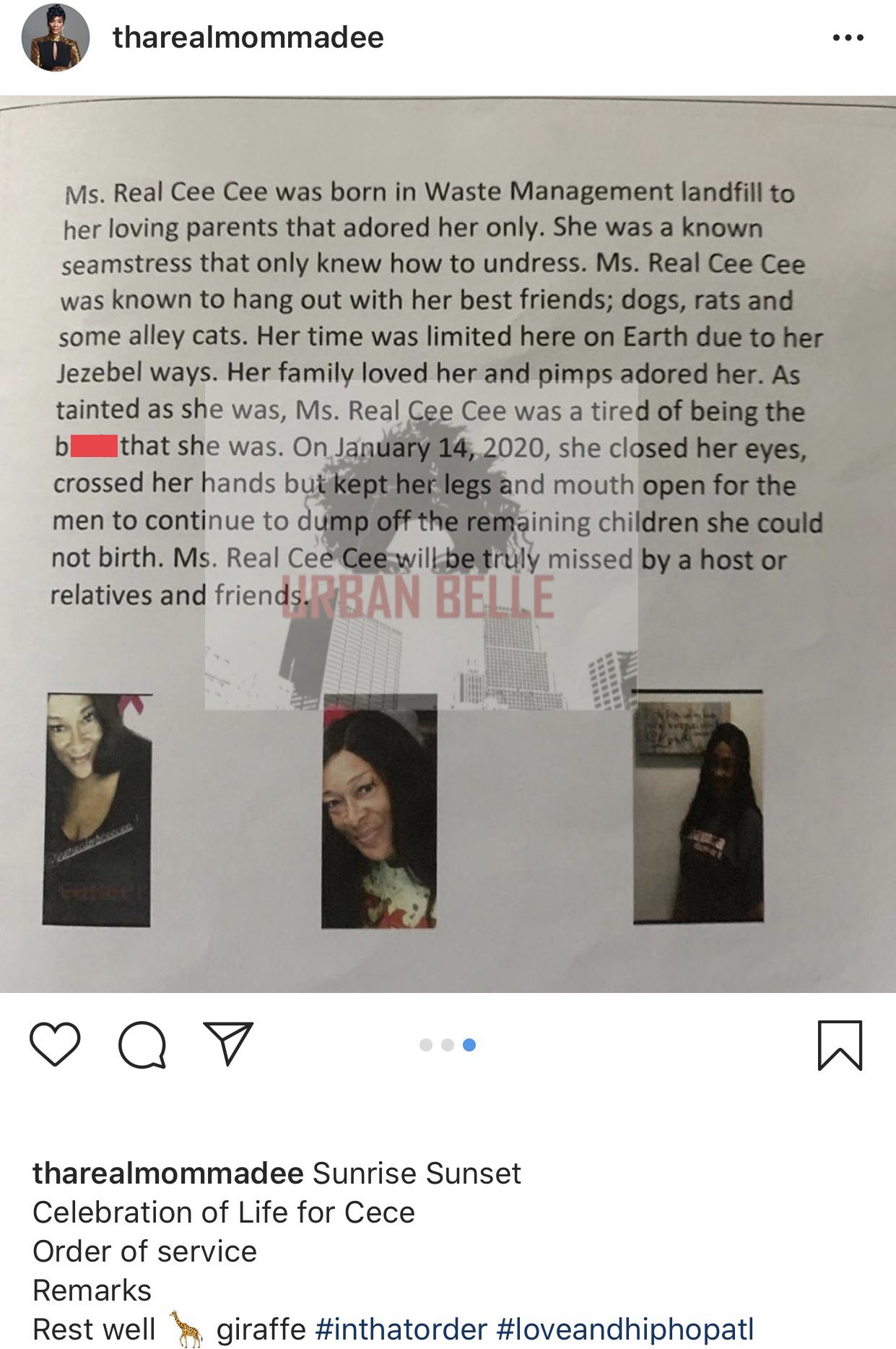 LHHATL Star Momma Dee Has No Regrets About Making Obituary for Bambi's ...