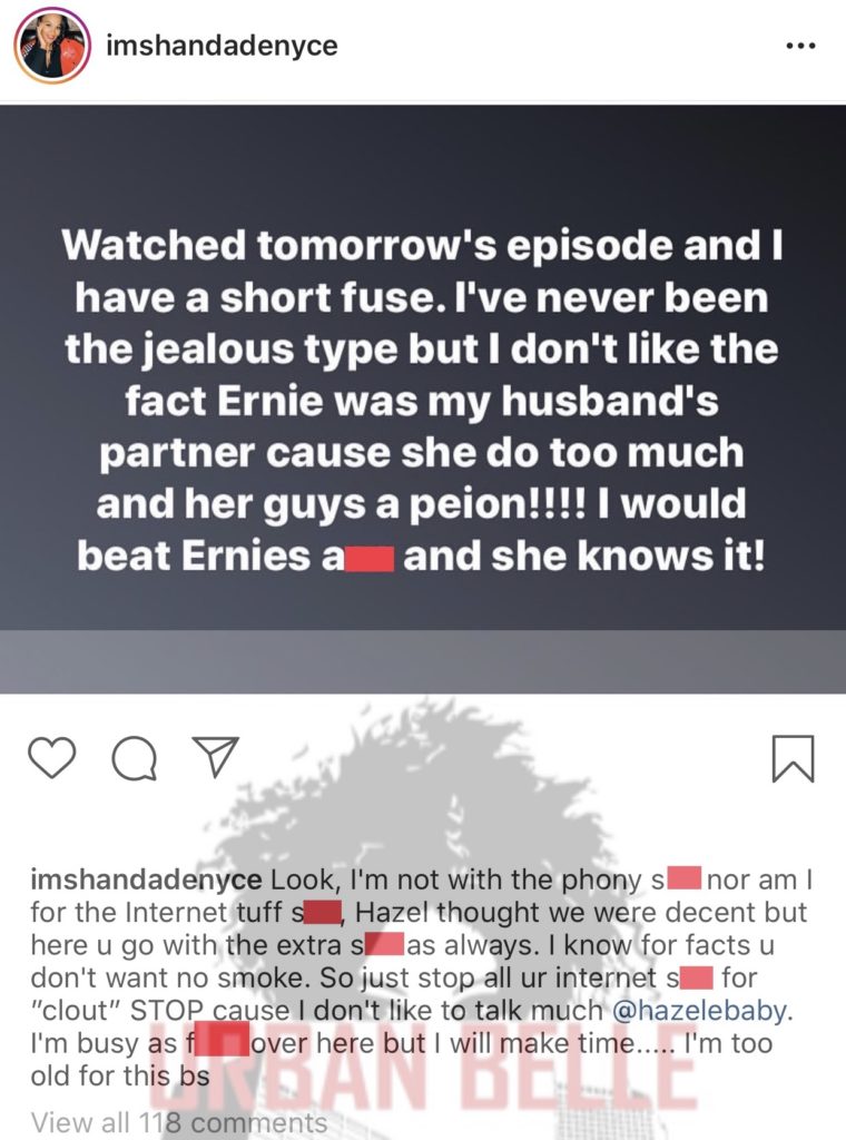 'Marriage Boot Camp' Star Shanda Denyce Gives Hazel E a Warning